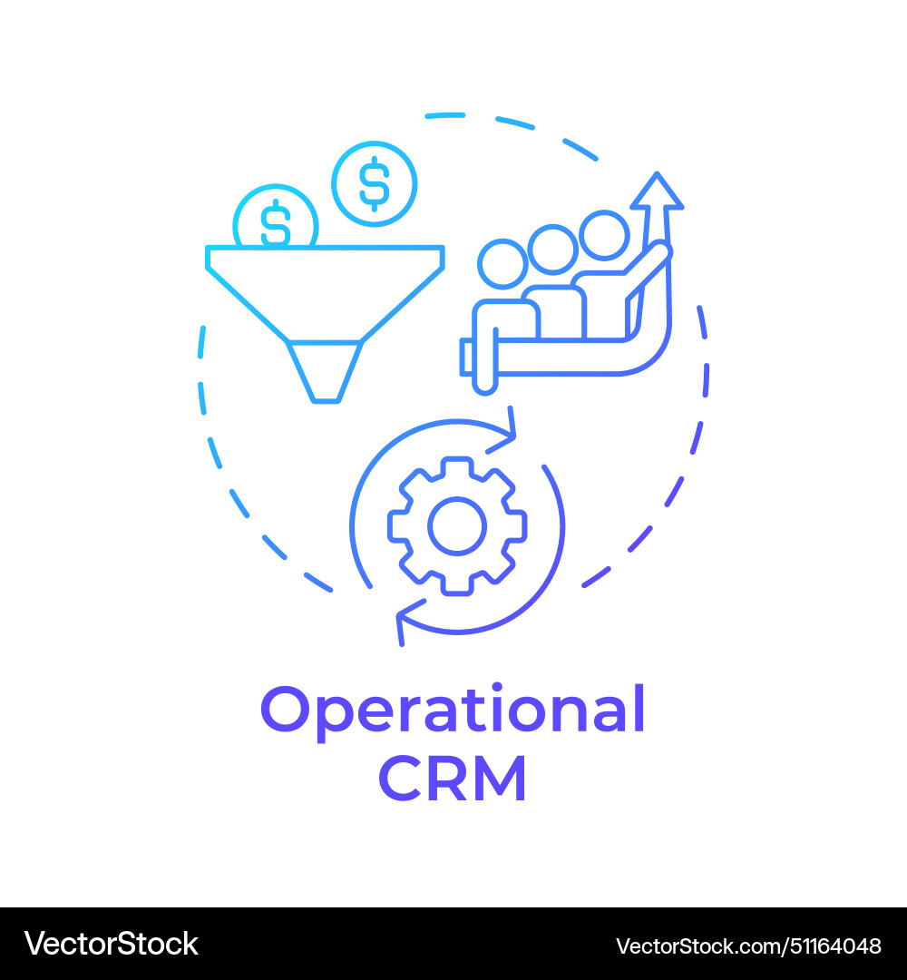 Operational crm blue gradient concept icon Vector Image