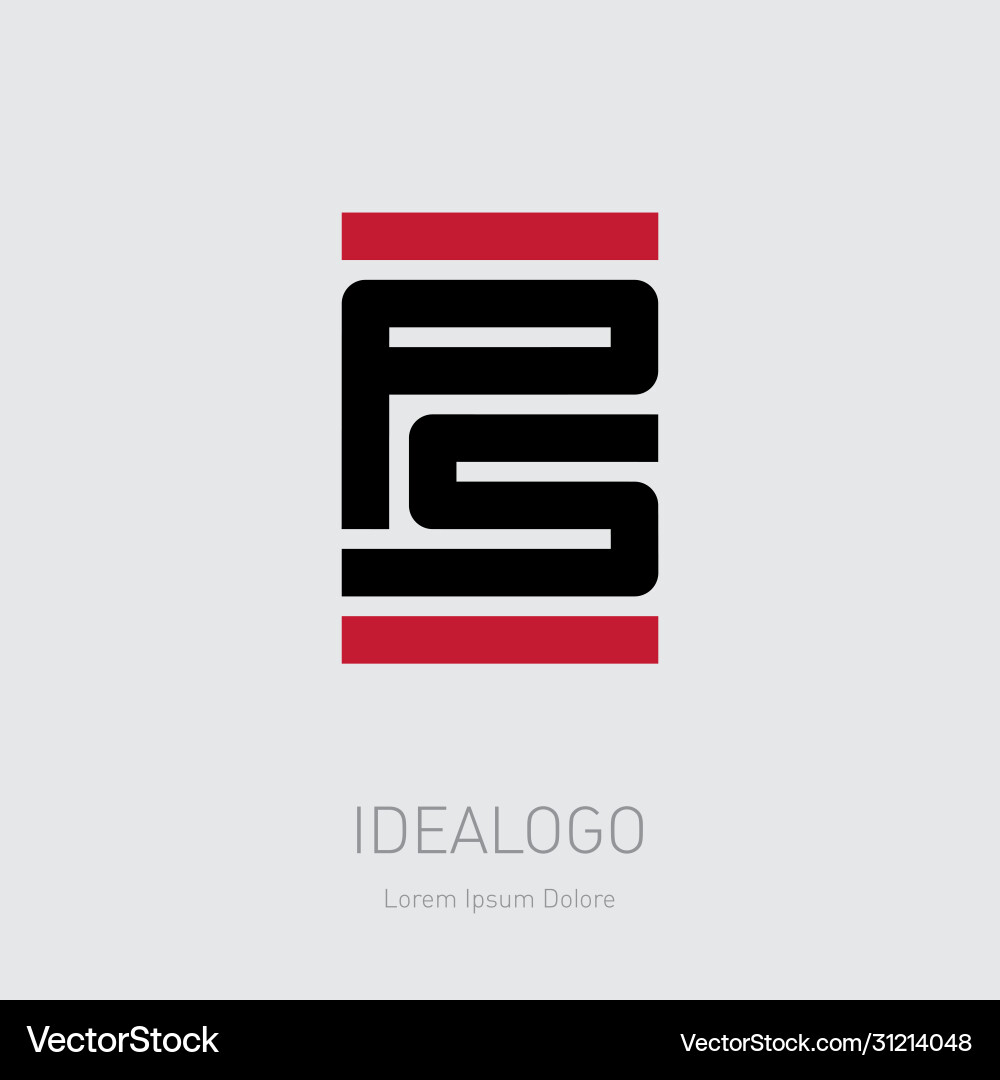 Ps - initials or logo p and s monogram Royalty Free Vector