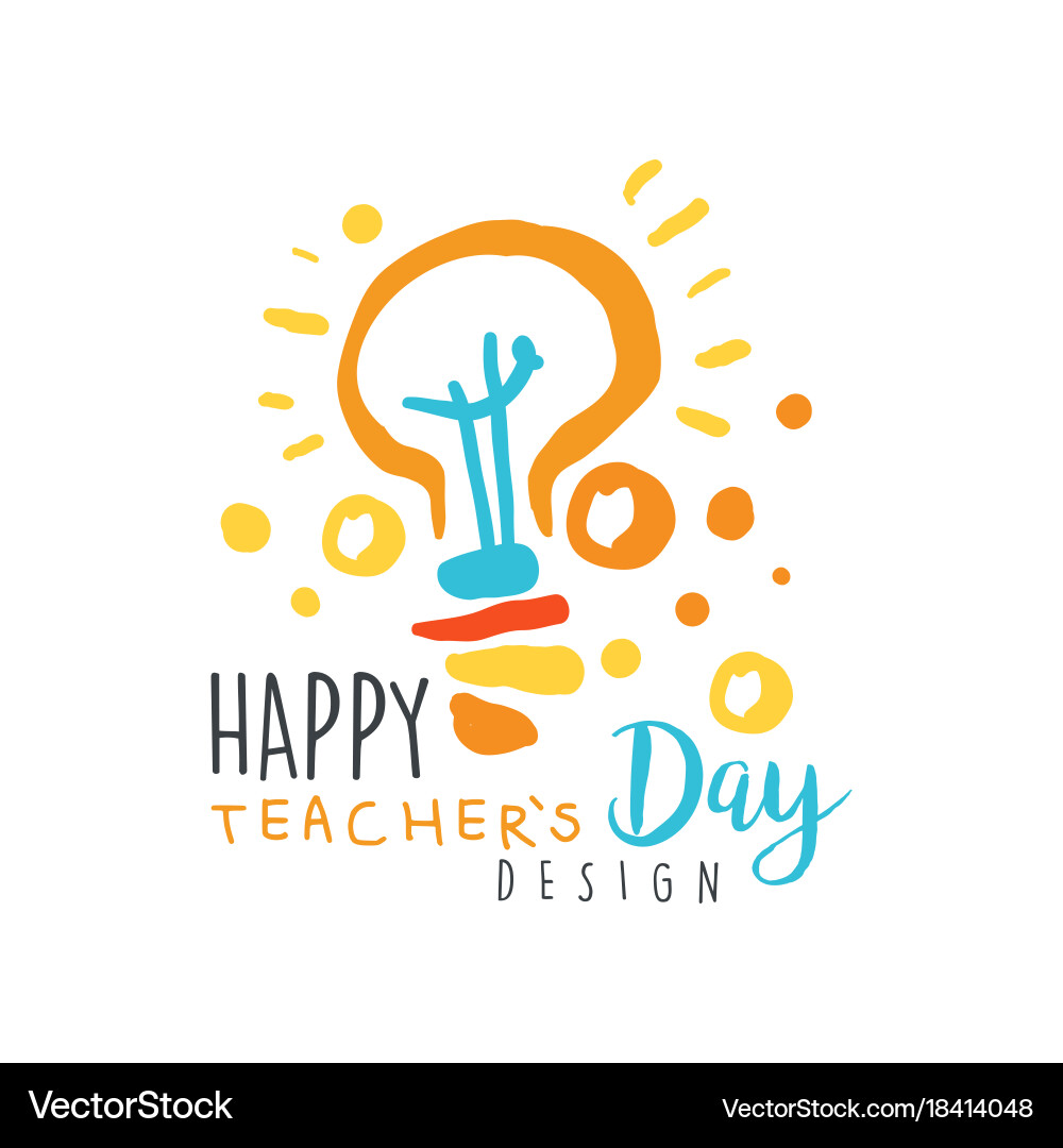 Teachers Day Electric Lamp Celebration Royalty Free Vector