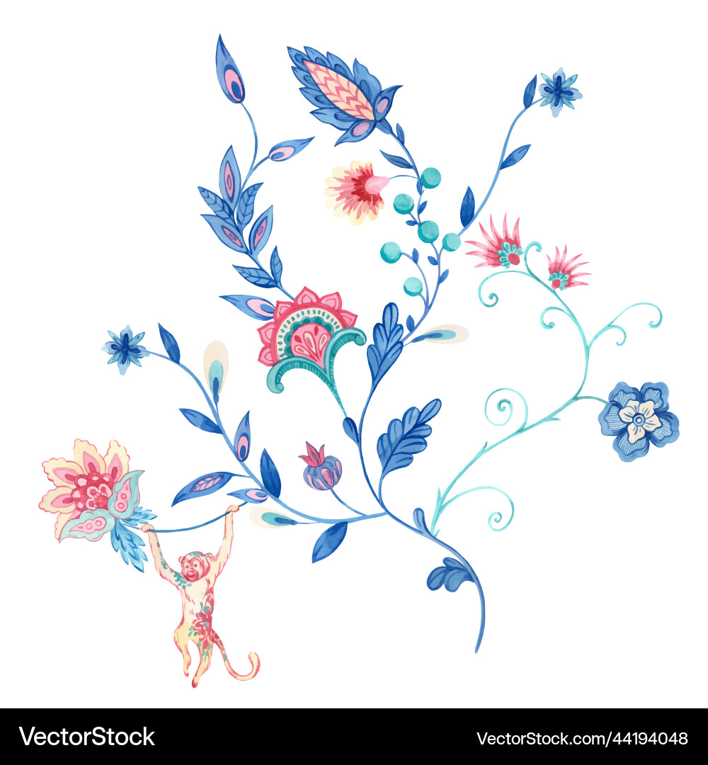 Turkish Floral Arabesque Royalty Free Vector Image