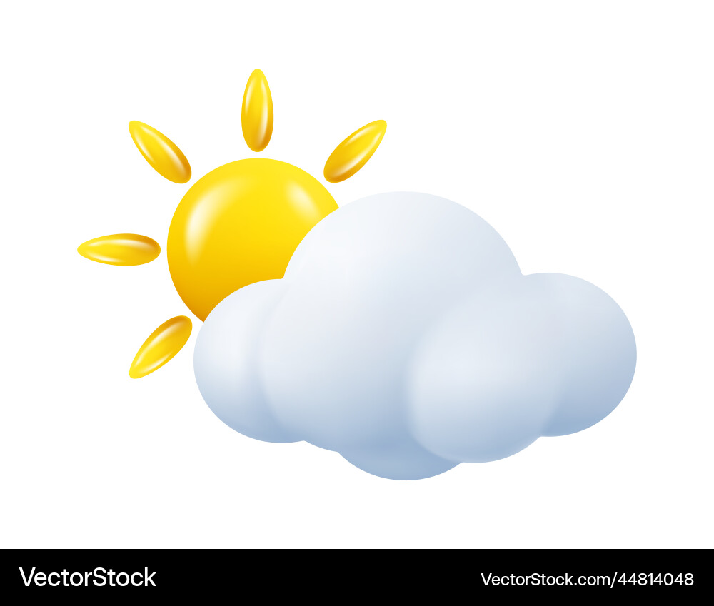 Weather forecast sun behind cloud overcast Vector Image