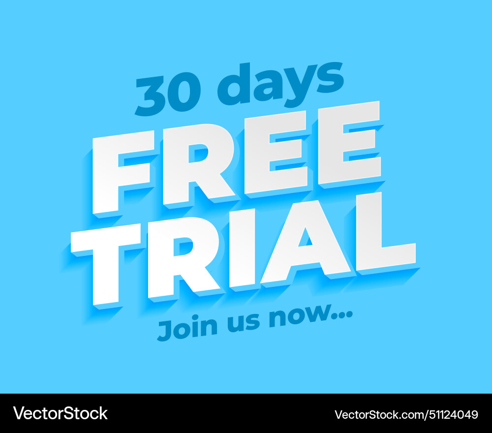 3d style free 30 days trial blue background design