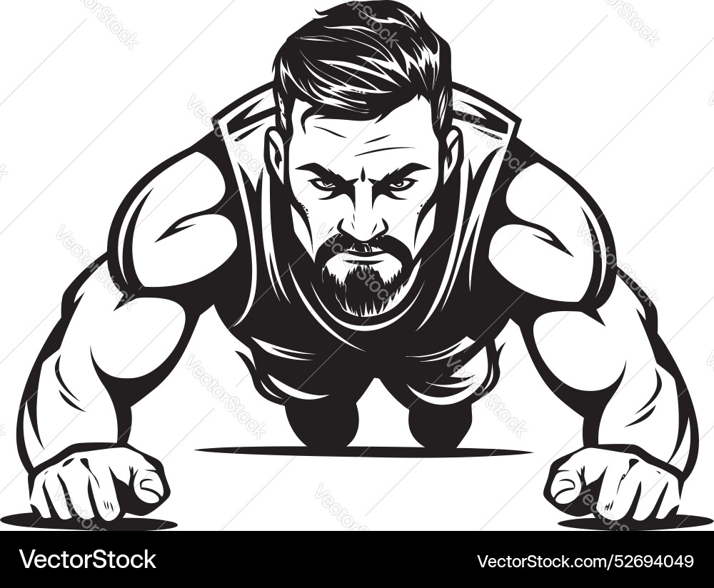 Active ambition sportive youths push up Royalty Free Vector