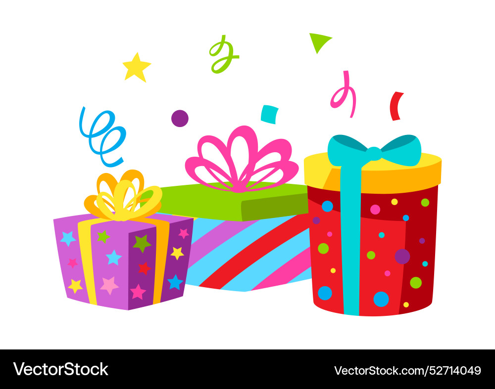Colorful Gift Boxes Celebration Background Vector Image