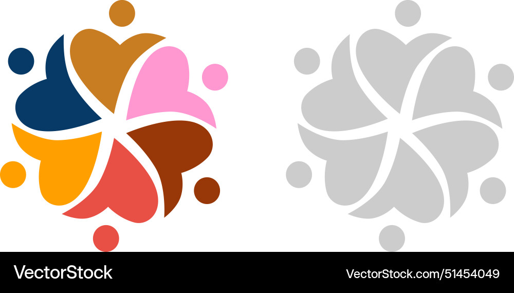 Colorful people teamwork together sign symbol Vector Image