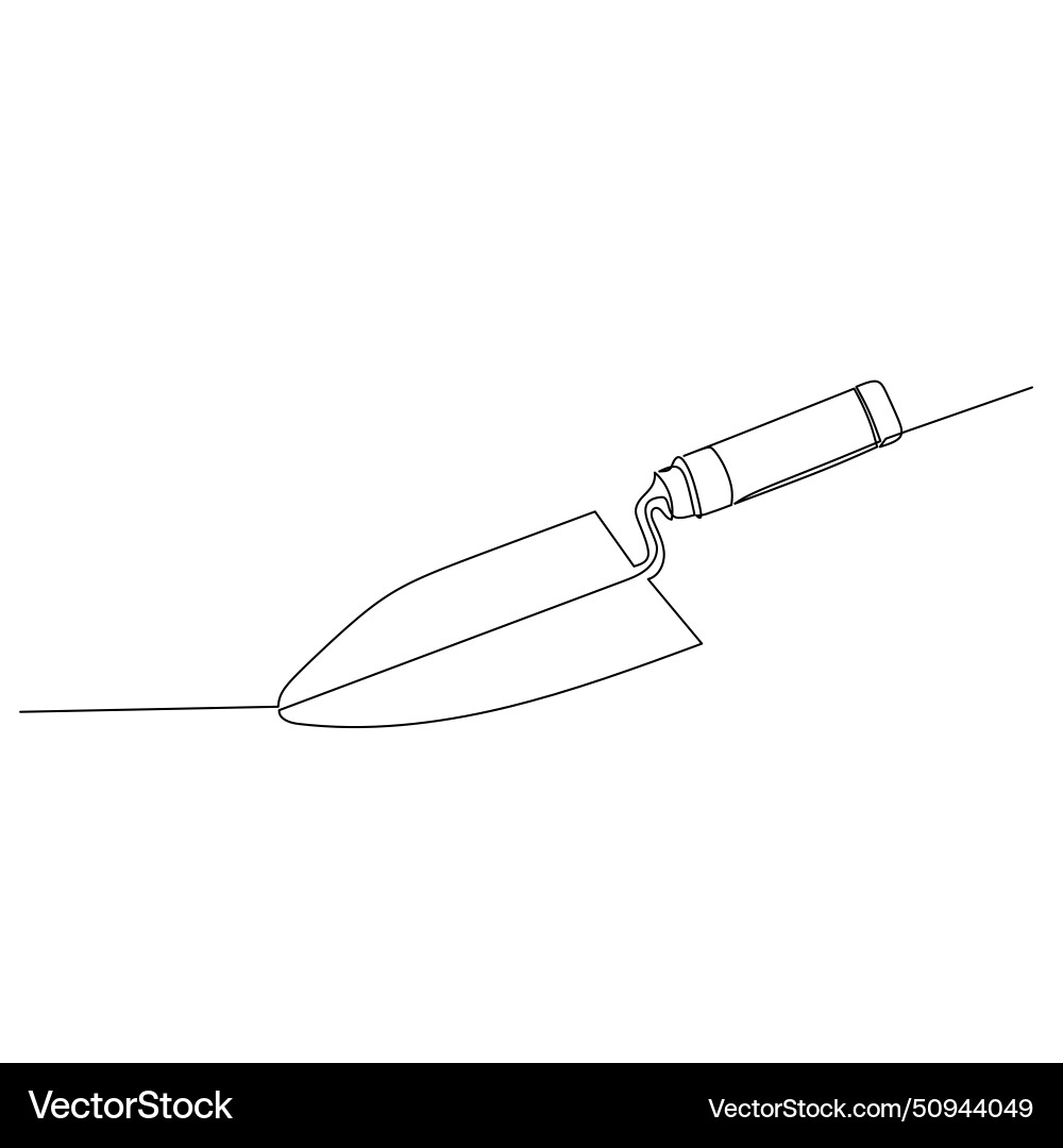 Continuous line drawing of a trowel tool Vector Image