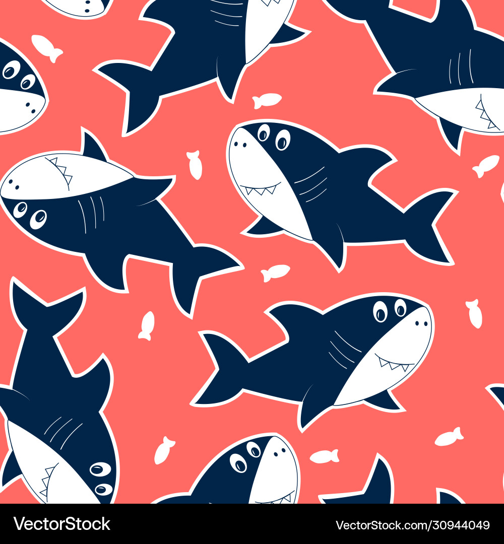 Hand drawing shark Royalty Free Vector Image - VectorStock