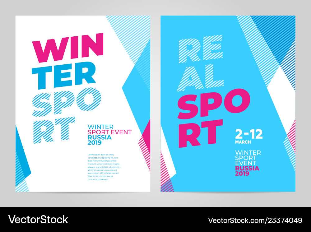 Layout poster template design for winter sport Vector Image