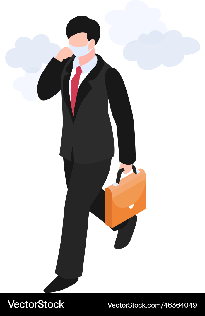 Man air pollution composition Royalty Free Vector Image