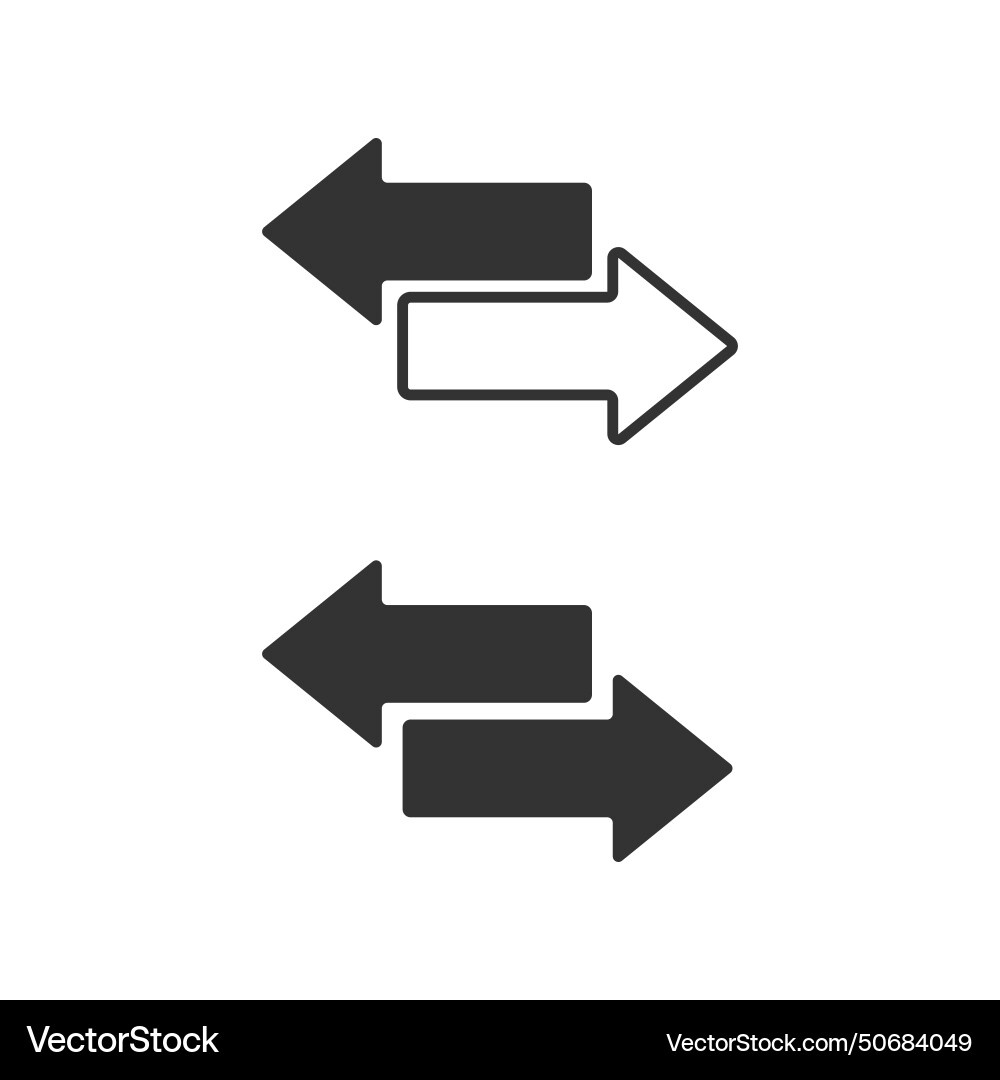 Opposite direction arrow or transfer icon Vector Image