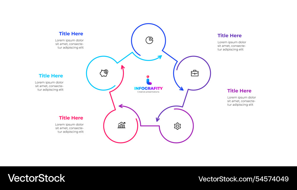 Outline infographic circular diagram for business Vector Image
