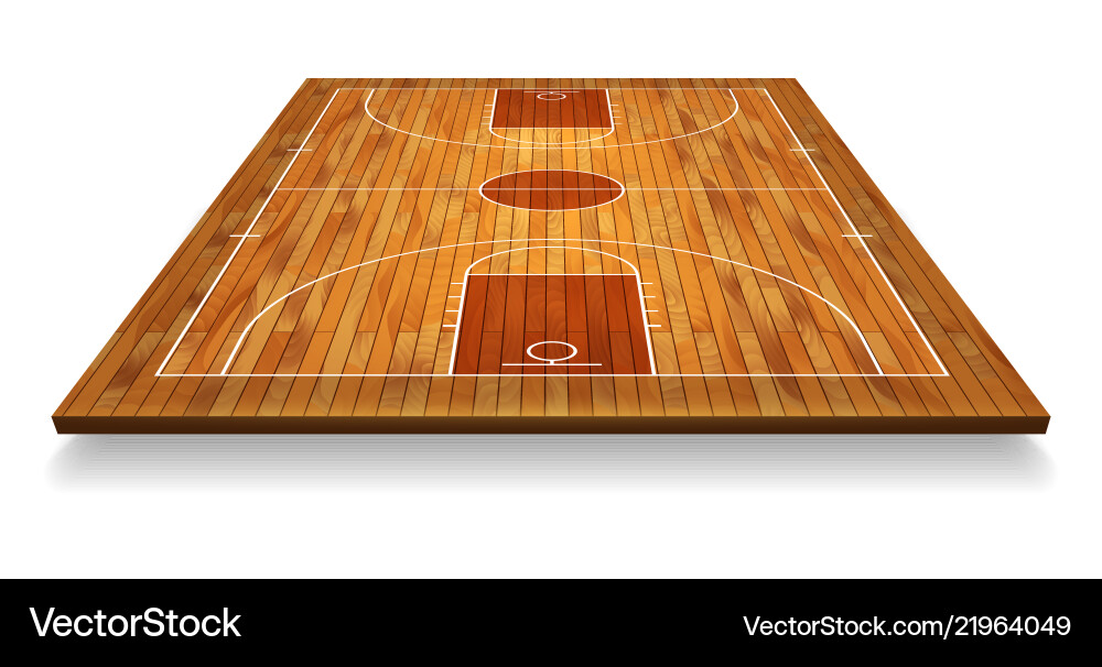 Perspective basketball court floor with line Vector Image