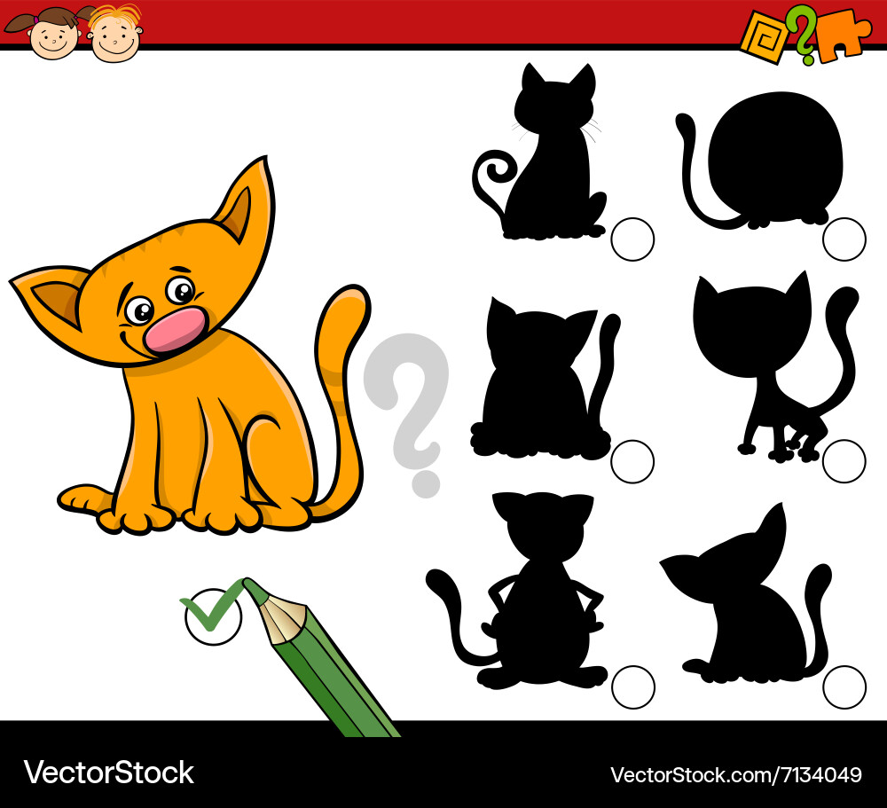 Shadows task for kids Royalty Free Vector Image