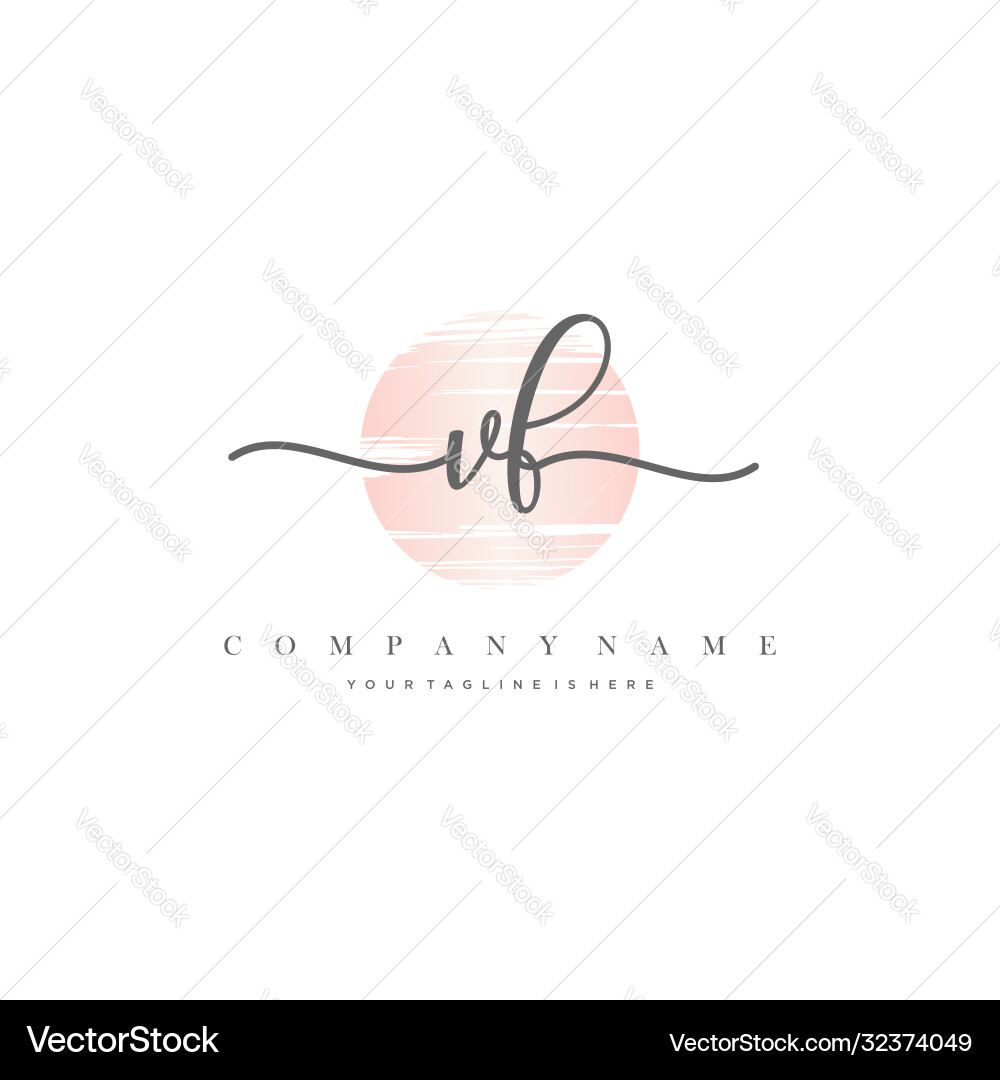 Vf initial handwriting logo Royalty Free Vector Image