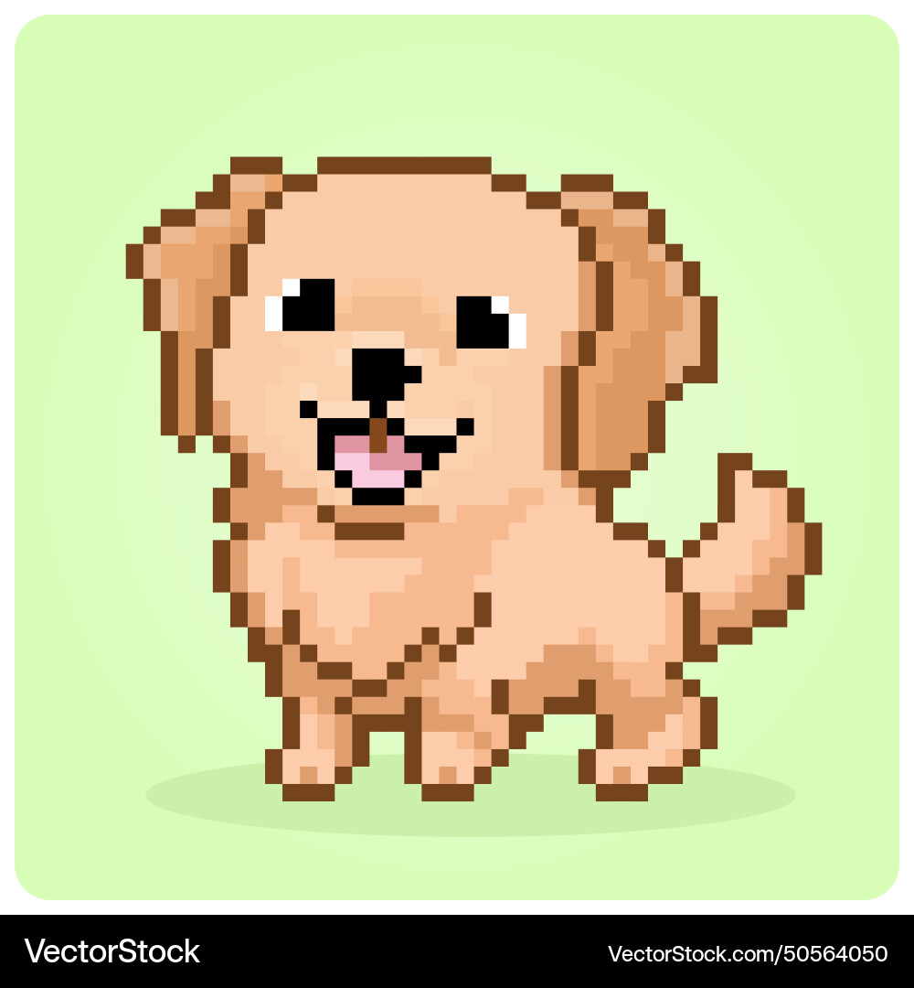 8 bit pixel labrador retriever dog animals Vector Image