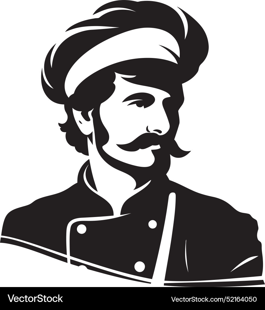 A gourmets legacy an elegant chef silhouette Vector Image