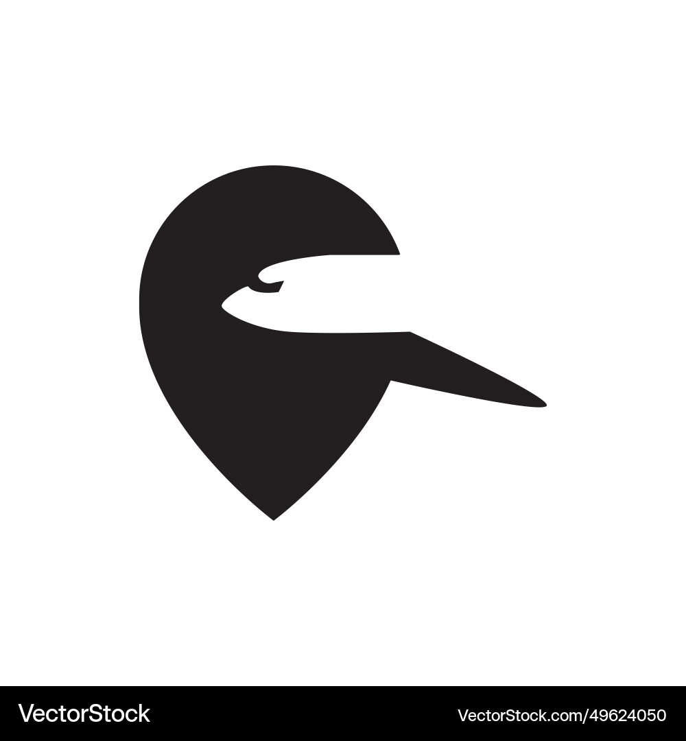 Airplane place logo design image Royalty Free Vector Image