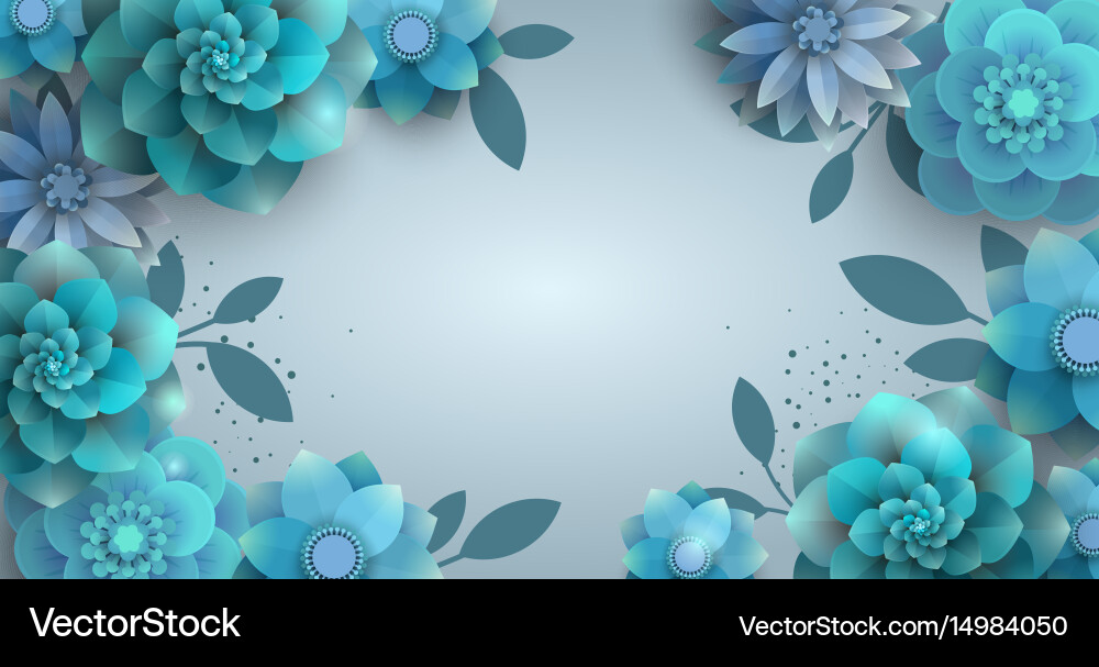 Blue Paper Flower Background Royalty Free Vector Image