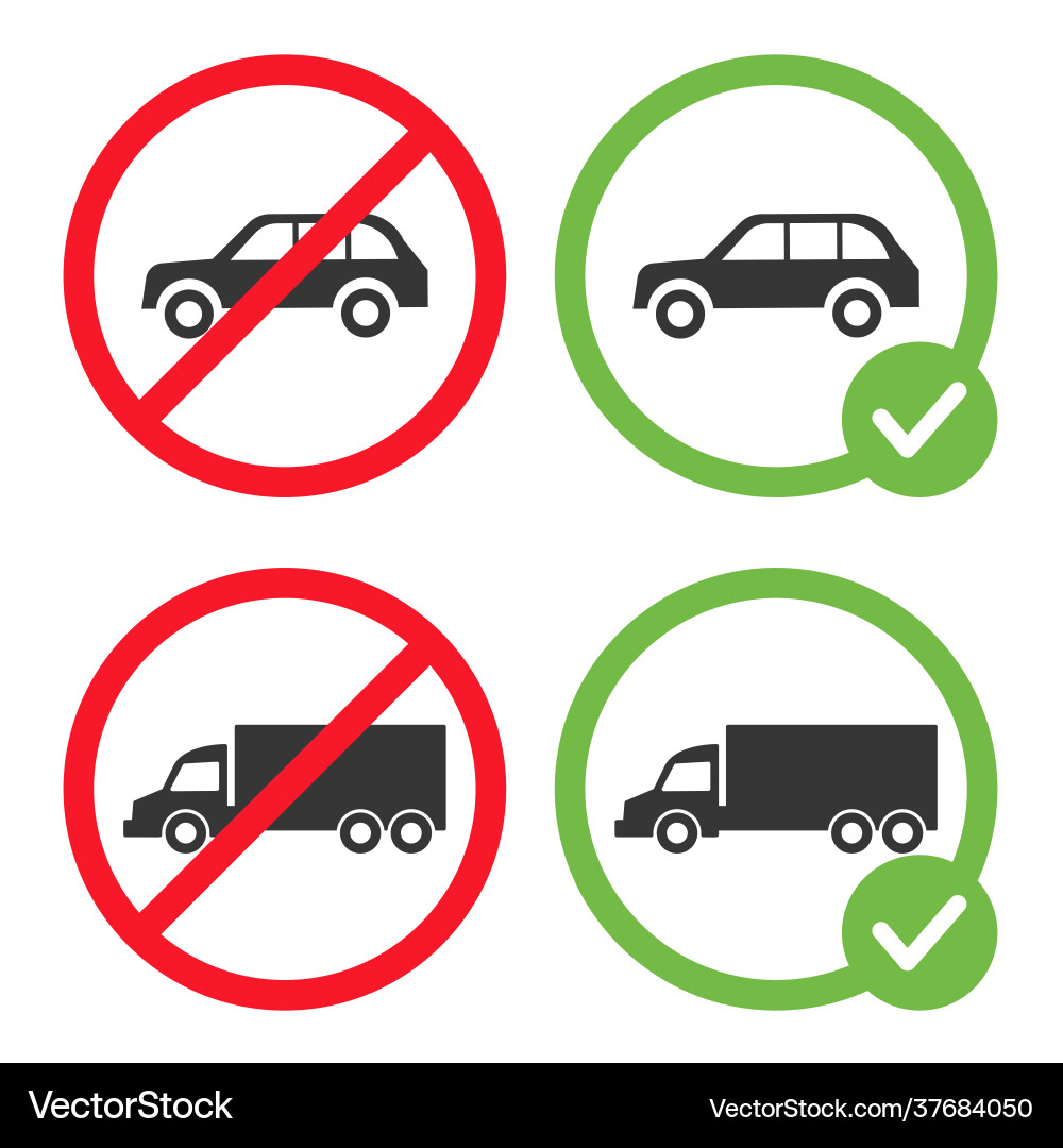 Car Access & Prohibition Signs Royalty Free Vector Image