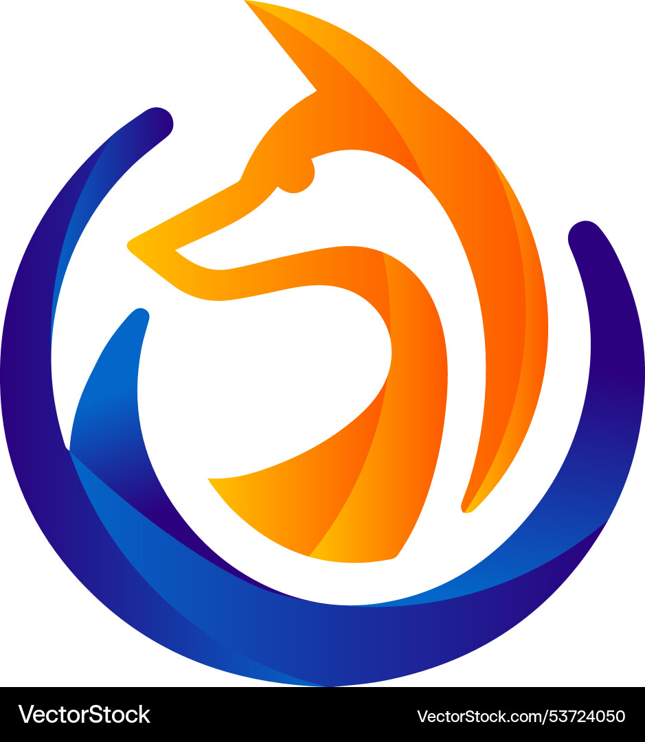 Circular ferret animal logo Royalty Free Vector Image