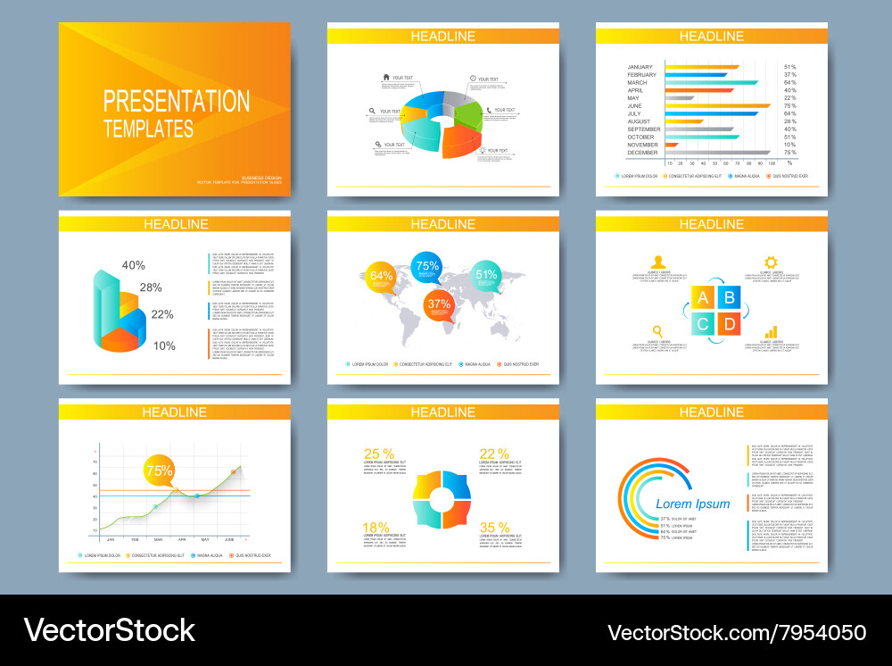Colorful set of templates for multipurpose Vector Image