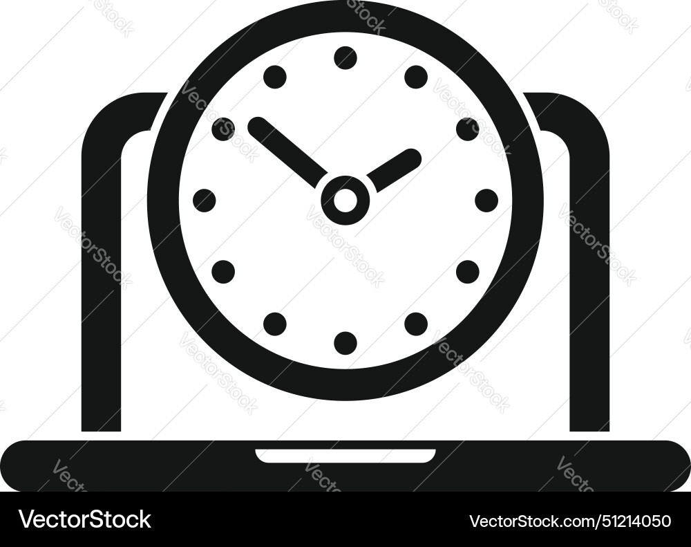 Management time on laptop icon simple Royalty Free Vector