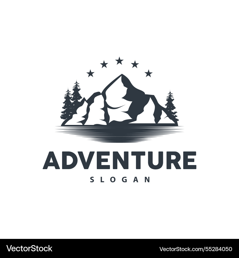 Mountain nature landscape logo simple minimalist Vector Image