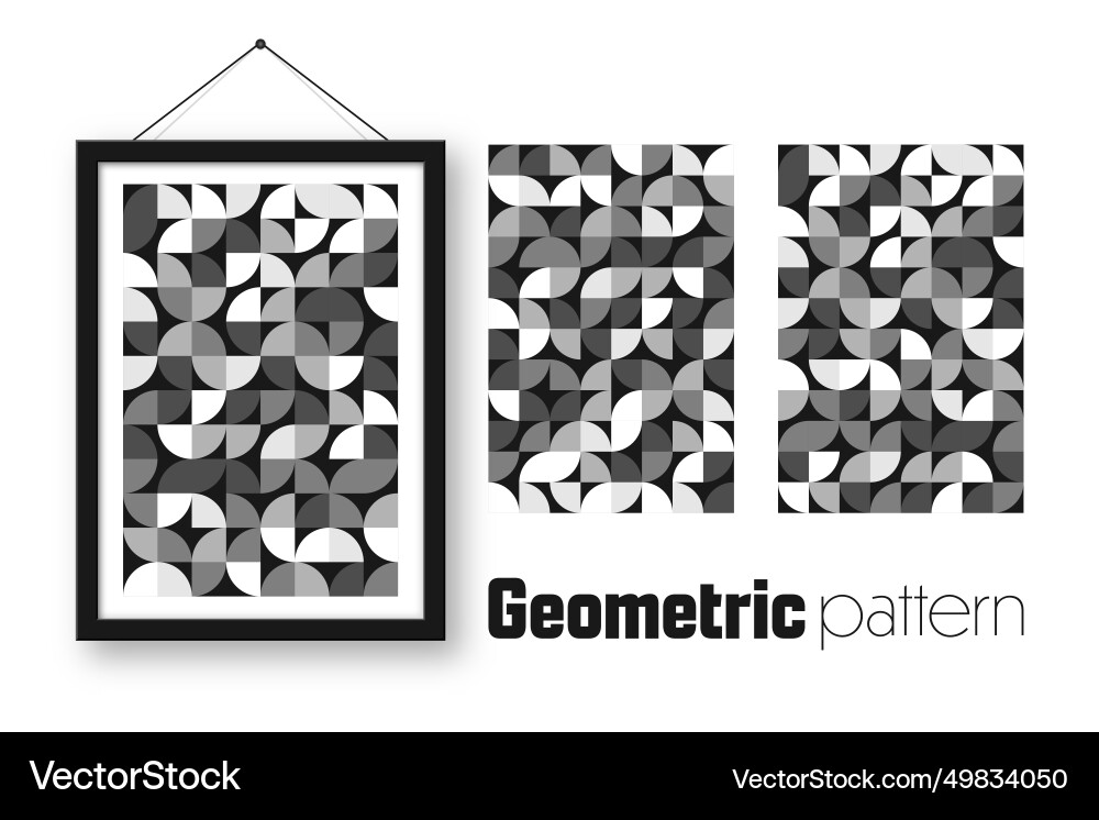 Picture frame with geometric trendy pattern Vector Image