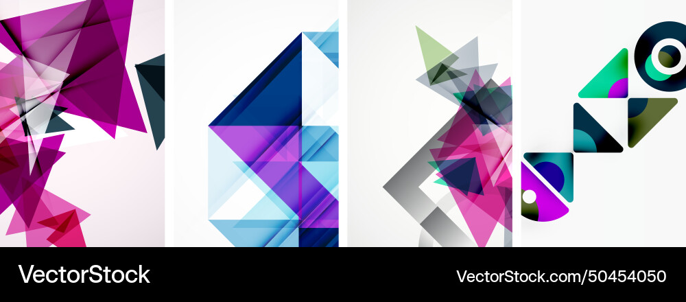Set of abstract random triangle composition Vector Image