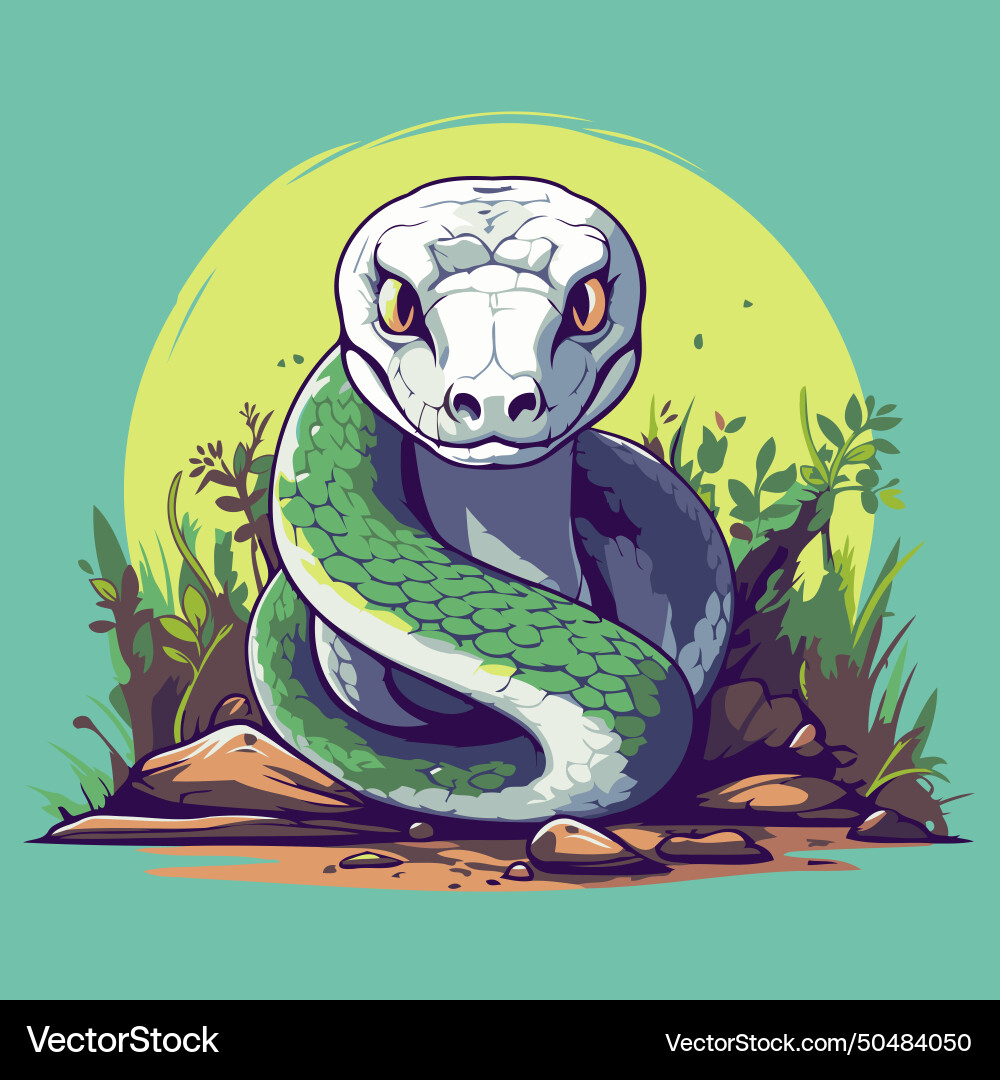 Snake in the jungle Royalty Free Vector Image - VectorStock