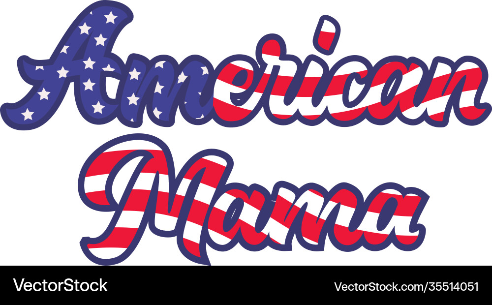 American mama on white background Royalty Free Vector Image