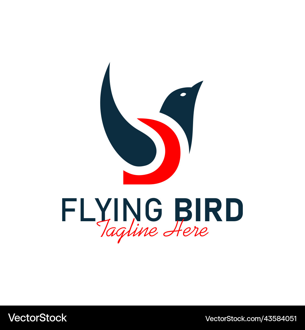Bird logo with letter d Royalty Free Vector Image