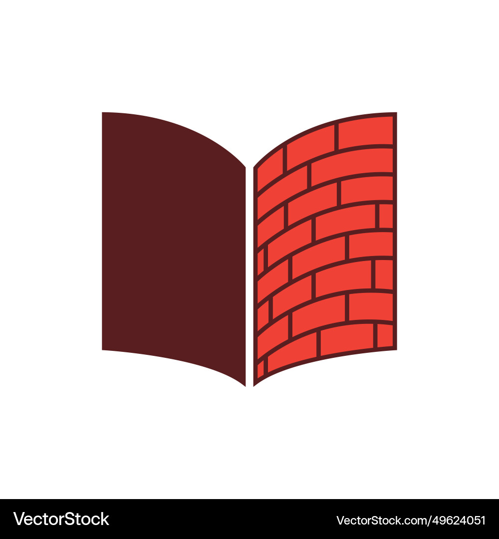 Brick book logo design image Royalty Free Vector Image