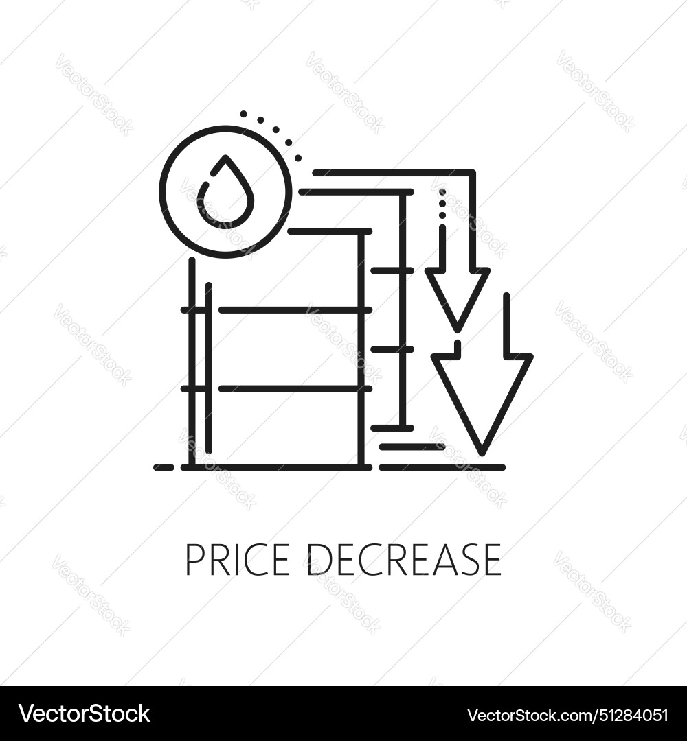 Economic crisis icon price decrease of oil barrel Vector Image