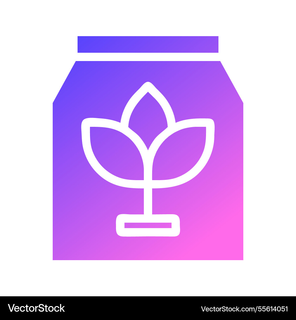 Elegant seed packet icon with gradient background Vector Image