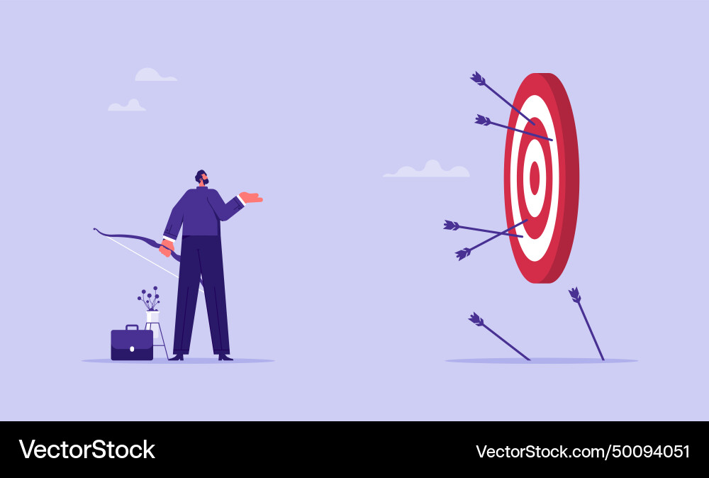 Failure missed business target mistake or error Vector Image