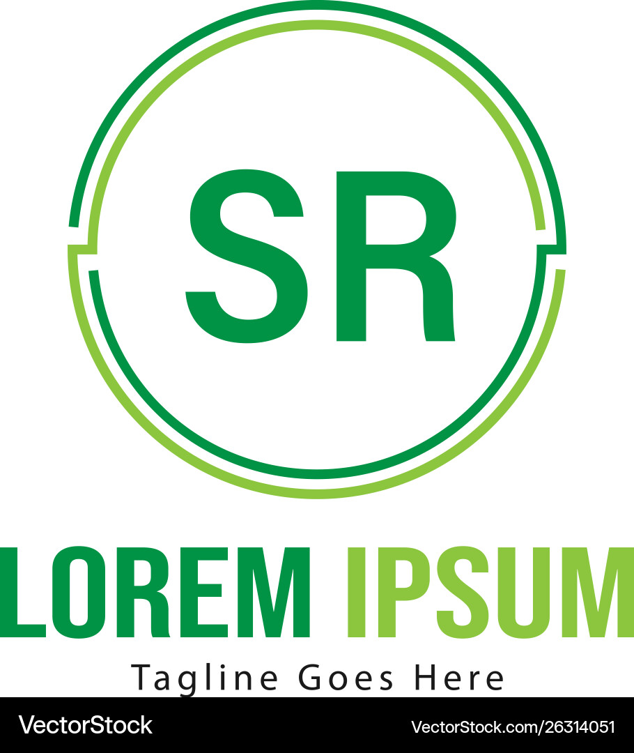 Initial sr logo template with modern frame Vector Image
