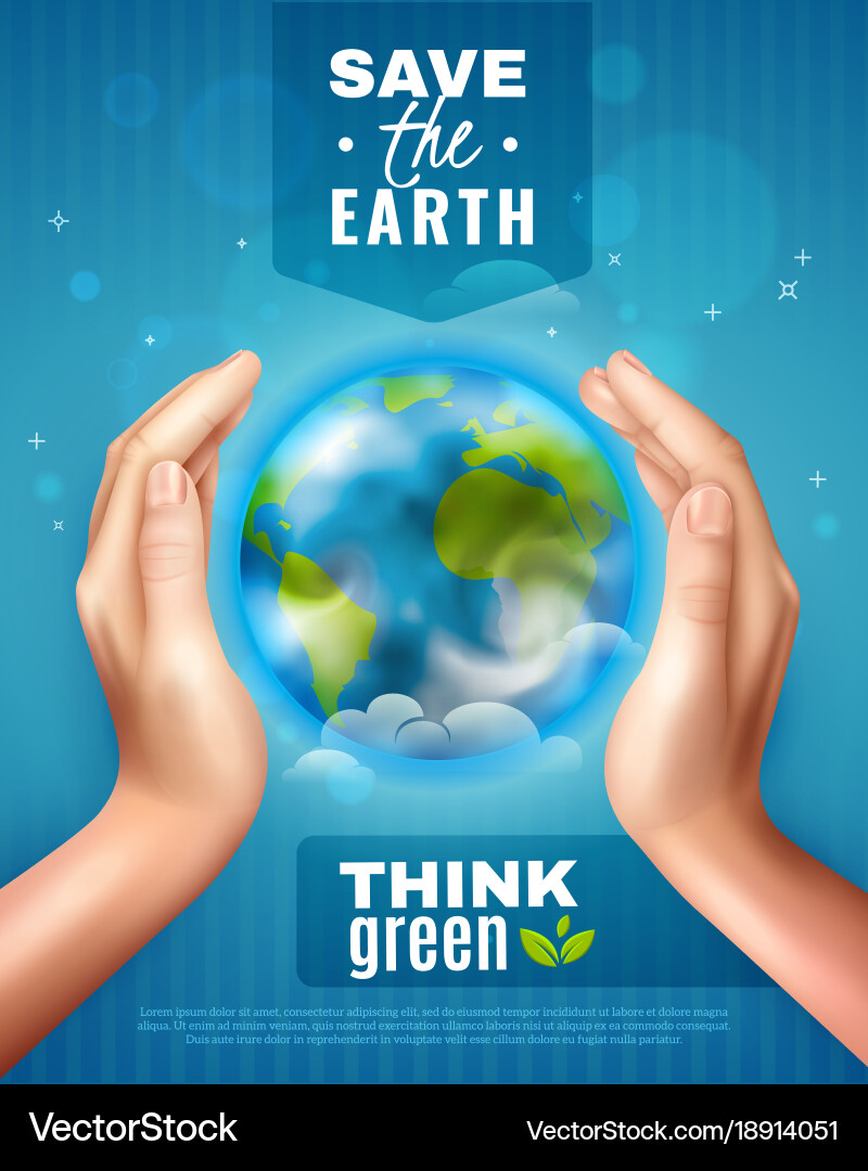 Save earth ecology poster Royalty Free Vector Image