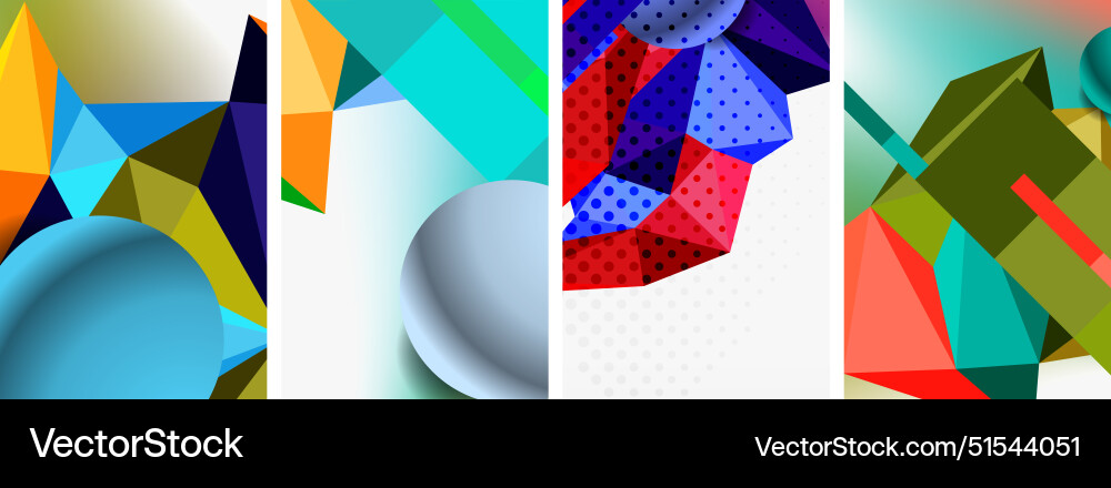 Set of geometric abstract composition with spheres