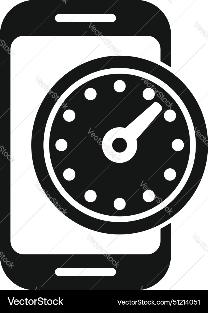 Smartphone timekeeper icon simple concept Vector Image