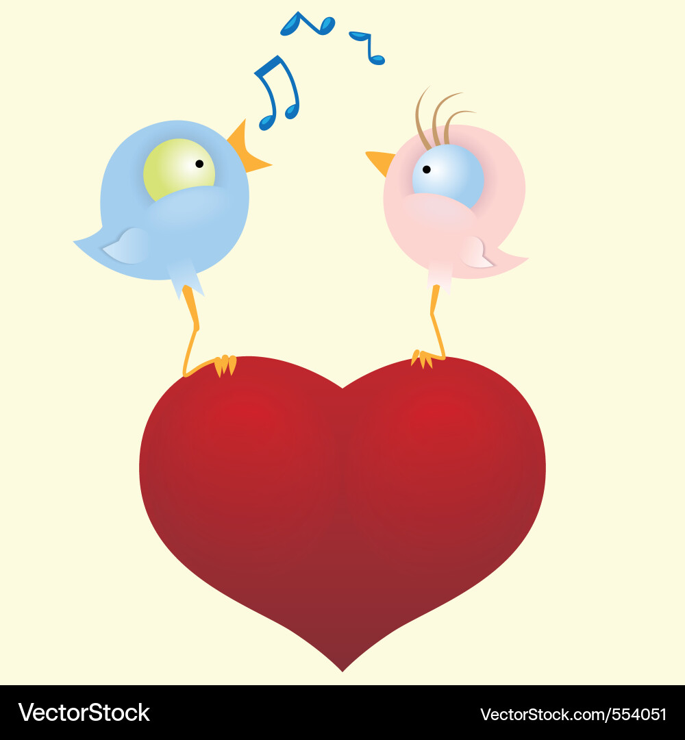 Two loving birds Royalty Free Vector Image - VectorStock