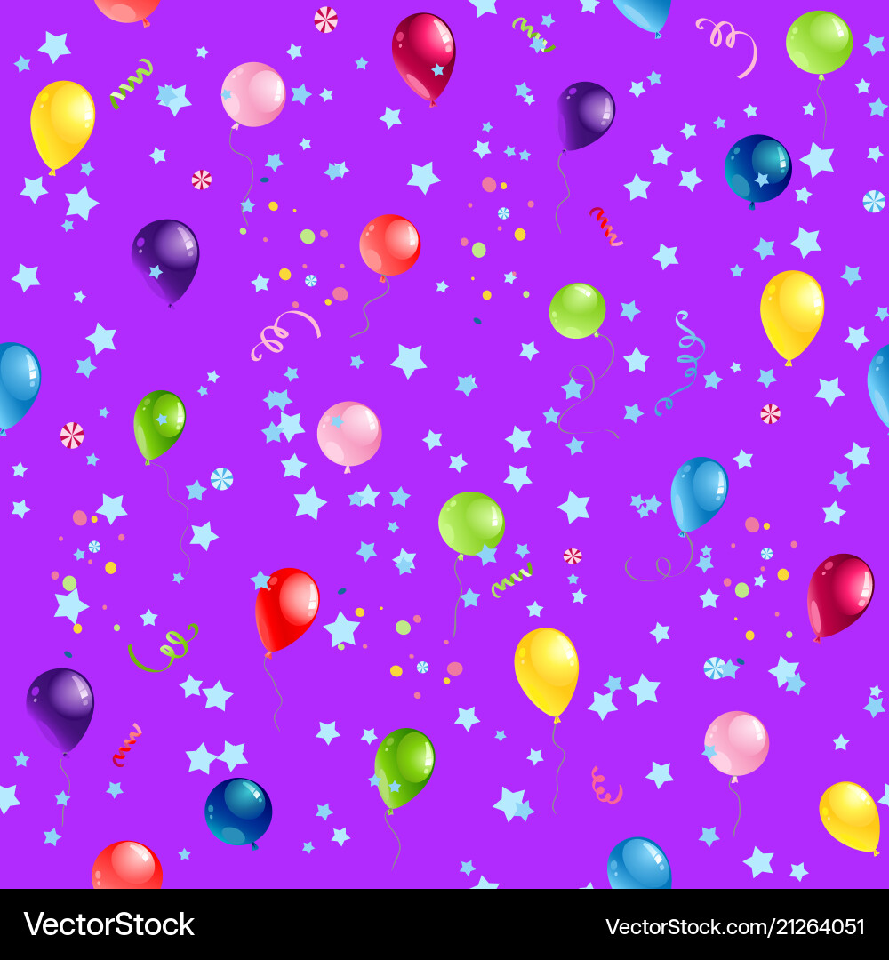 Violet happy birthday pattern Royalty Free Vector Image
