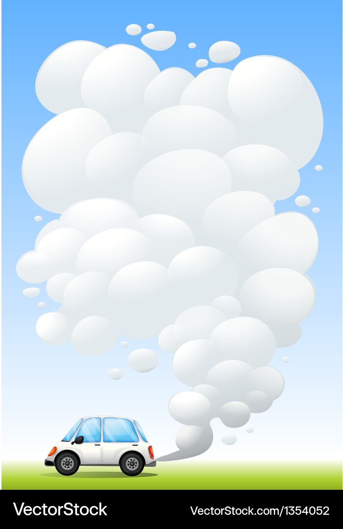 Car releasing smoke Royalty Free Vector Image - VectorStock