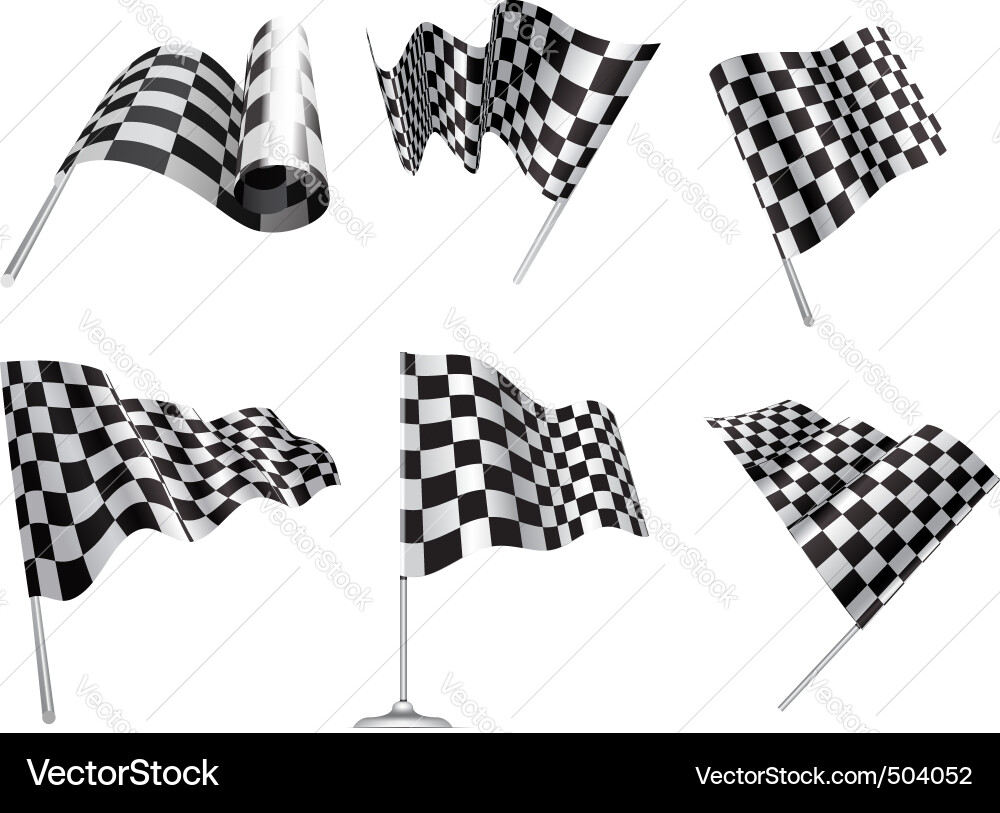 Checkered flags set Royalty Free Vector Image - VectorStock