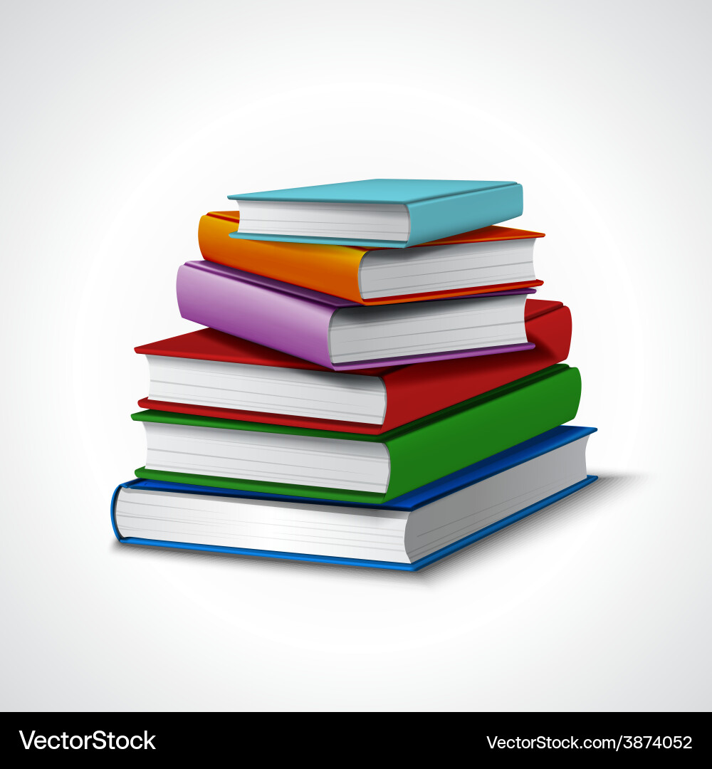 Colorful Book Stack Royalty Free Vector Image - VectorStock