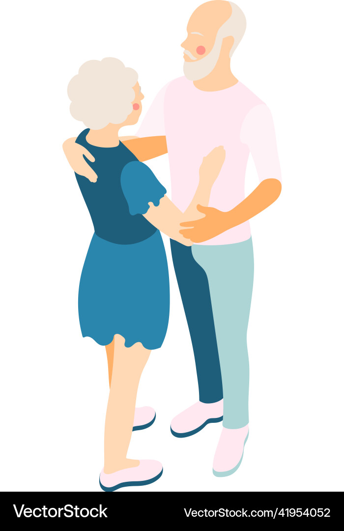 Elderly pair dancing composition Royalty Free Vector Image