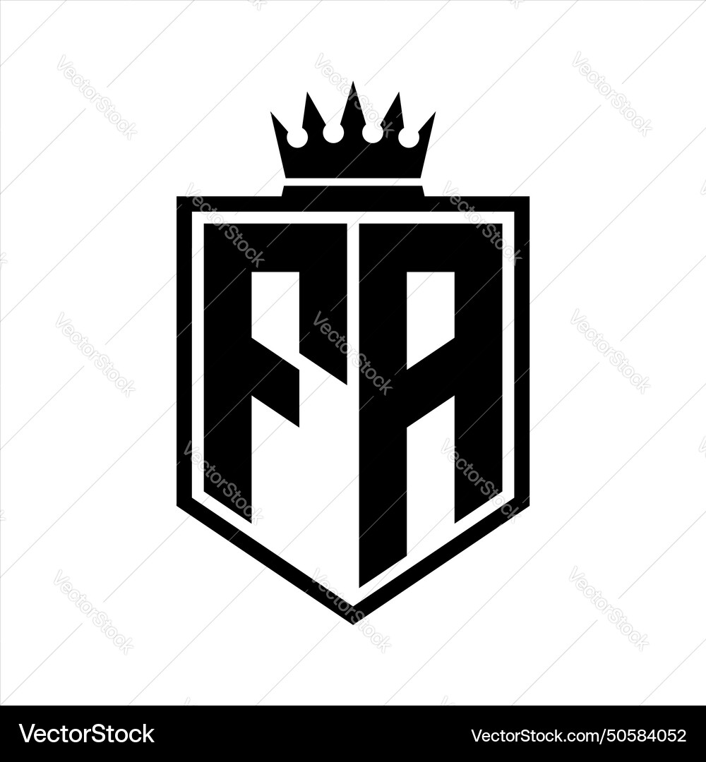 Fa logo monogram bold shield geometric shape Vector Image