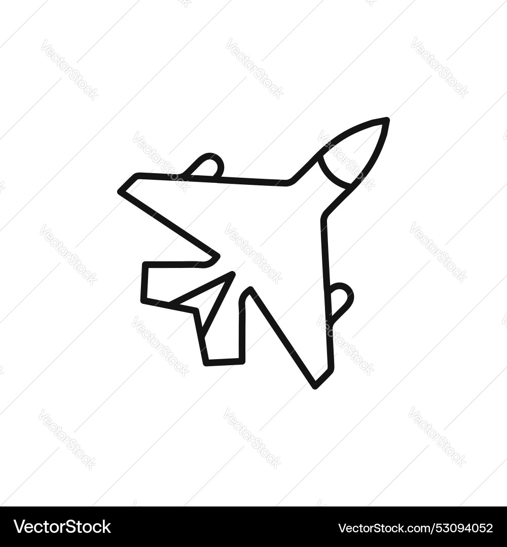 Fighter jet icon isolated on white background Vector Image