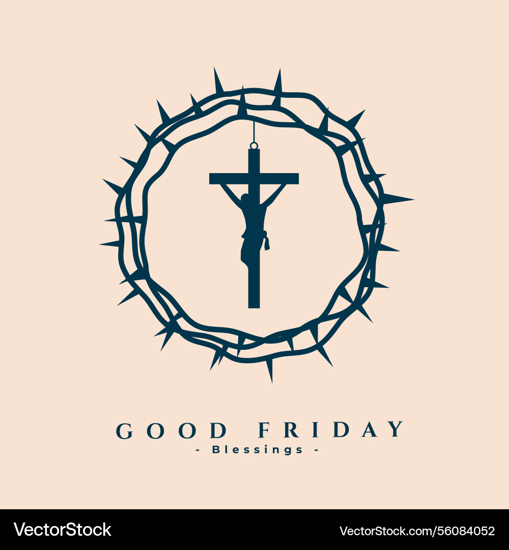 Holy easter good friday background with crown Vector Image