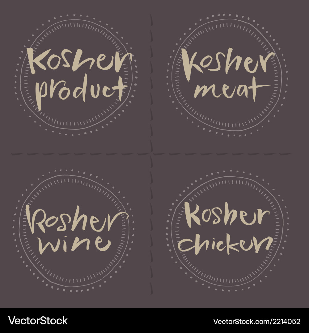 Kosher products food labels Royalty Free Vector Image